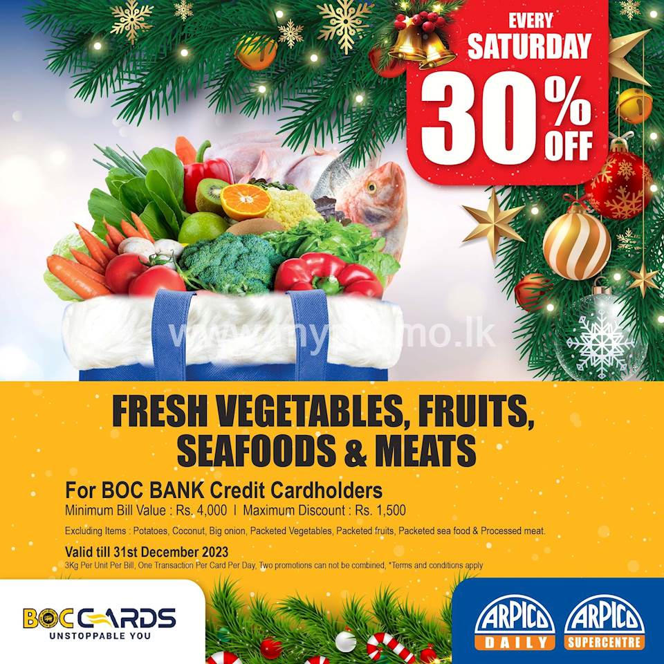 30% Off on Fresh Vegetables, Fruits, Seafood & Meat for BOC Credit ...