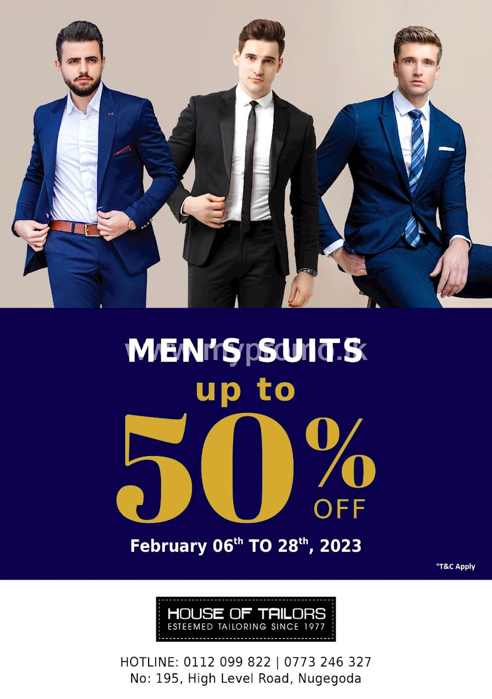 Men's Suits upto 50% OFF | House of Tailors - Nugegoda