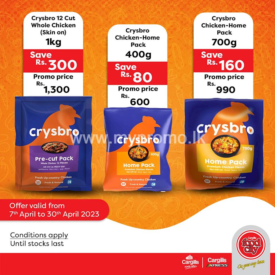 Get great savings on Crysbro Chicken at Cargills FoodCity