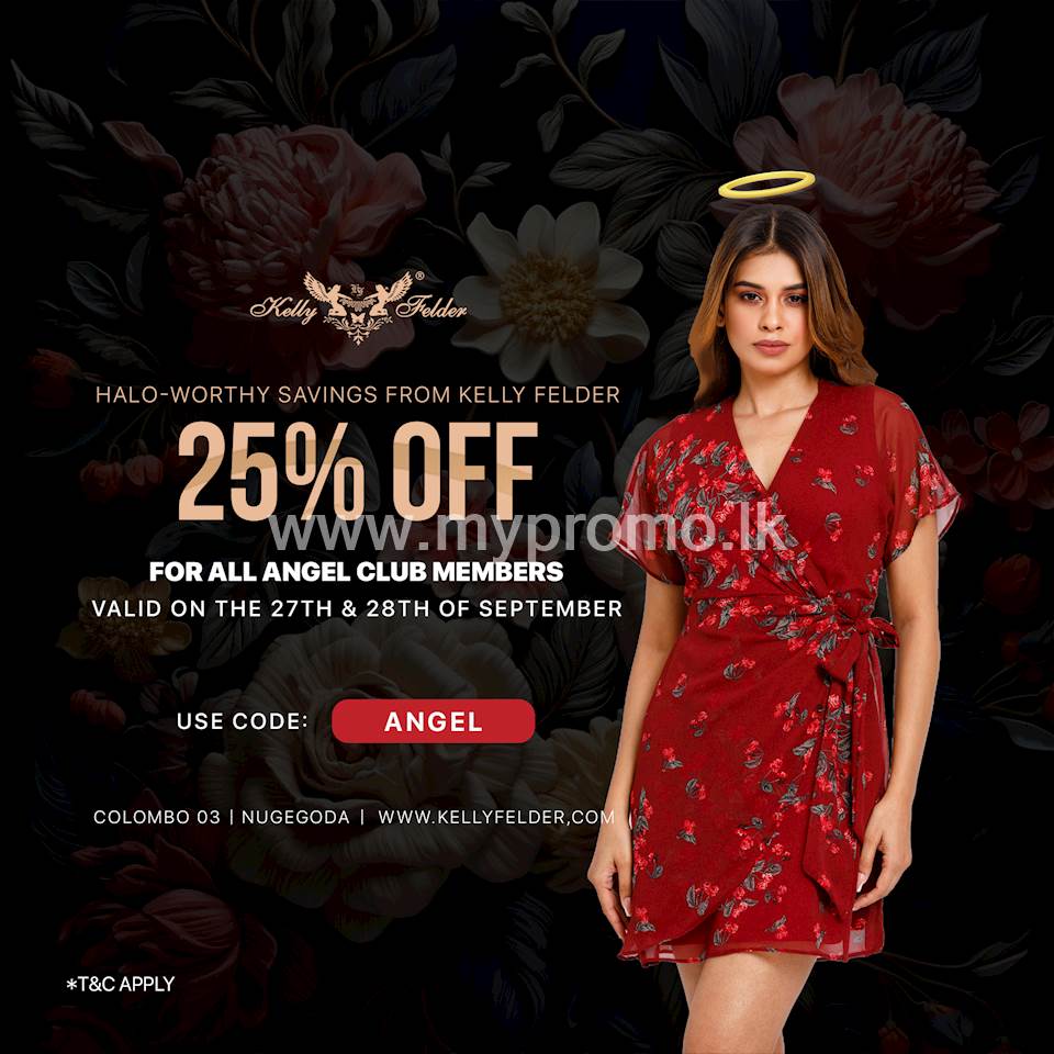 25% off on the total bill value for all Angel Club Members