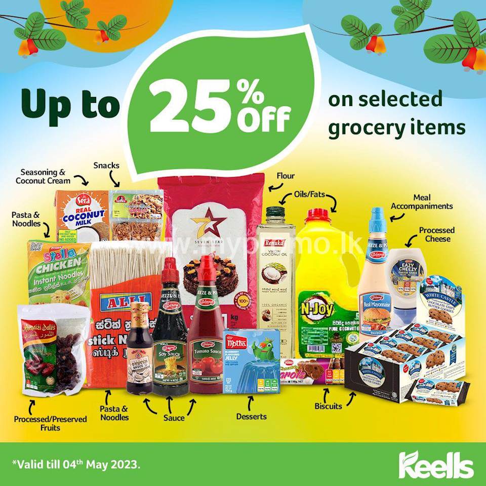Get up to 25% off on selected grocery items at keells