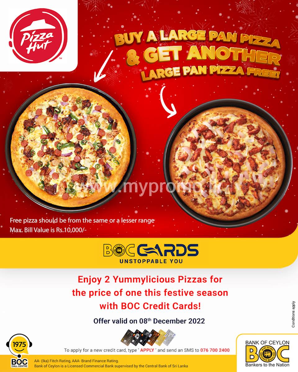 Santastic Offers with BOC Cards at Pizza Hut