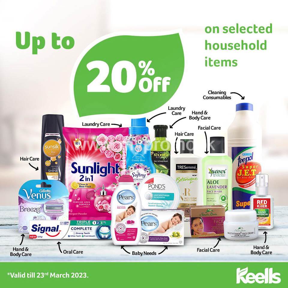 Up to 20% Off on Selected household Items at Keells