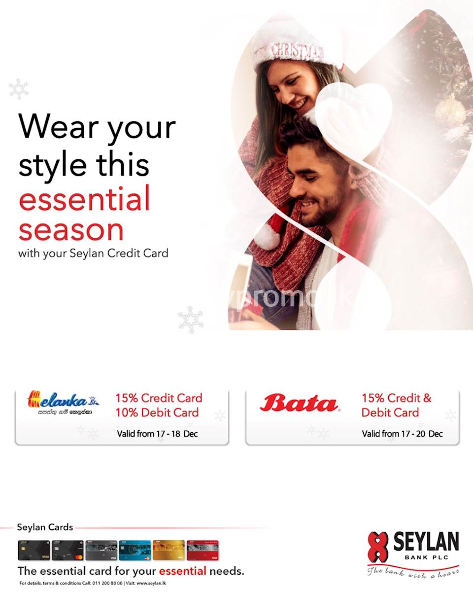 Enjoy up to 15% off on Shoes & Accessoriess with your Seylan Card