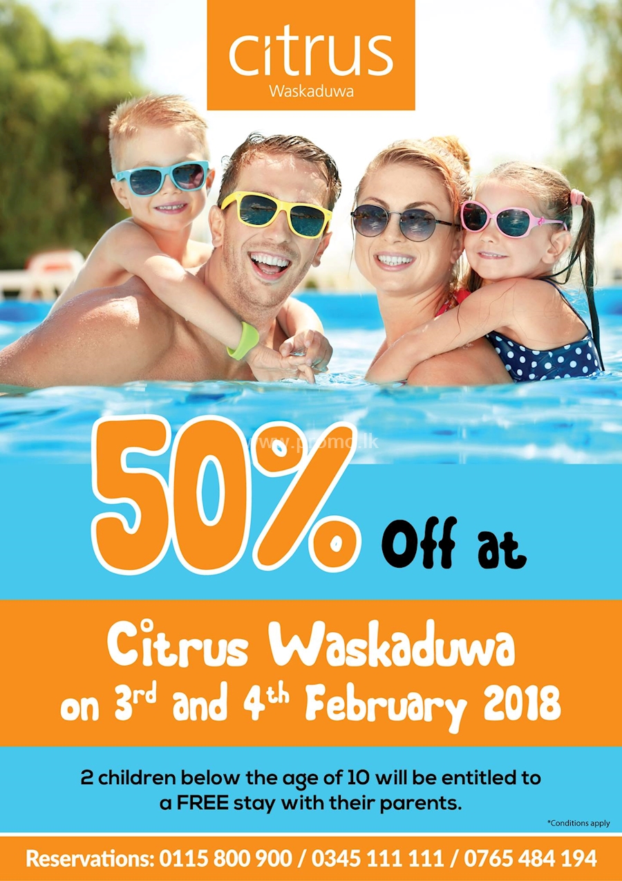 50% Off this Independence Weekend at Citrus Waskaduwa
