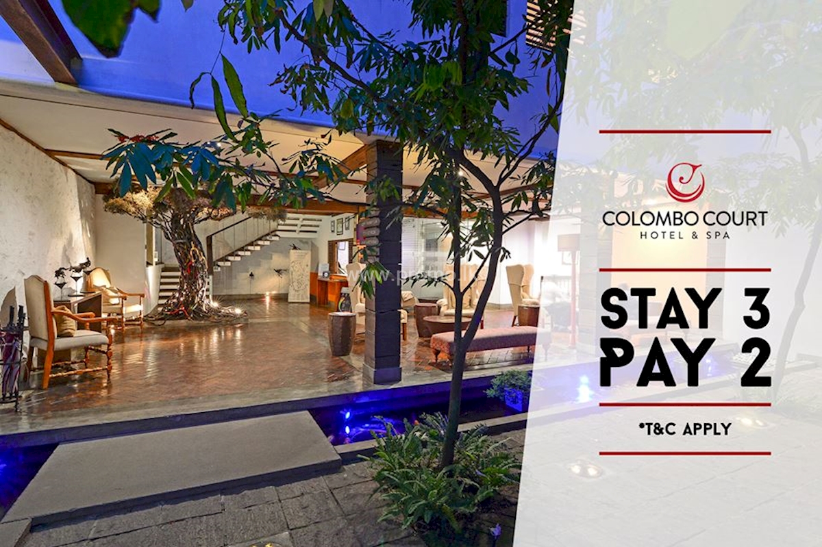 Stay 3 Nights and Pay for 2 only at Colombo Court Hotel and Spa