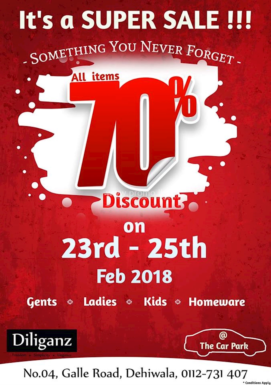 Up tp 70% off on all items from Diliganz
