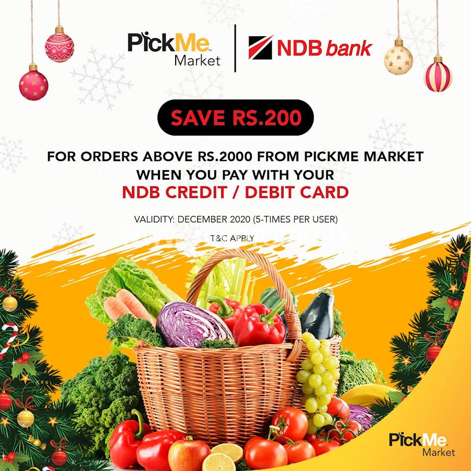 Save Rs. 200 for Orders above Rs.2000 from PickMe Market with NDB Debit ...