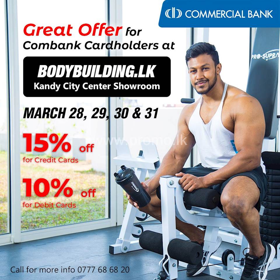 Upto 20% Off at Bodybuilding.lk for Commercial Bank Credit Cards