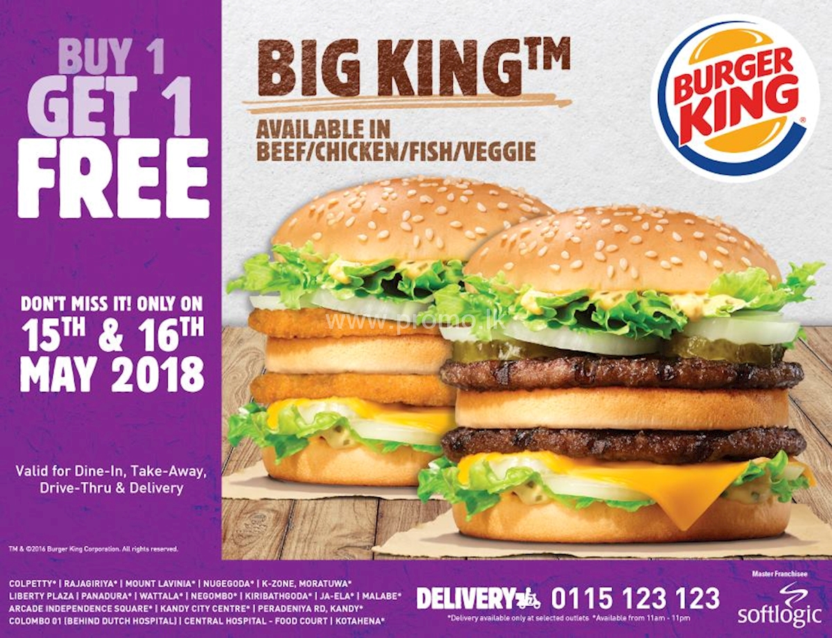 Buy 1 Get 1 Free on Big King from Burger King | Burger King