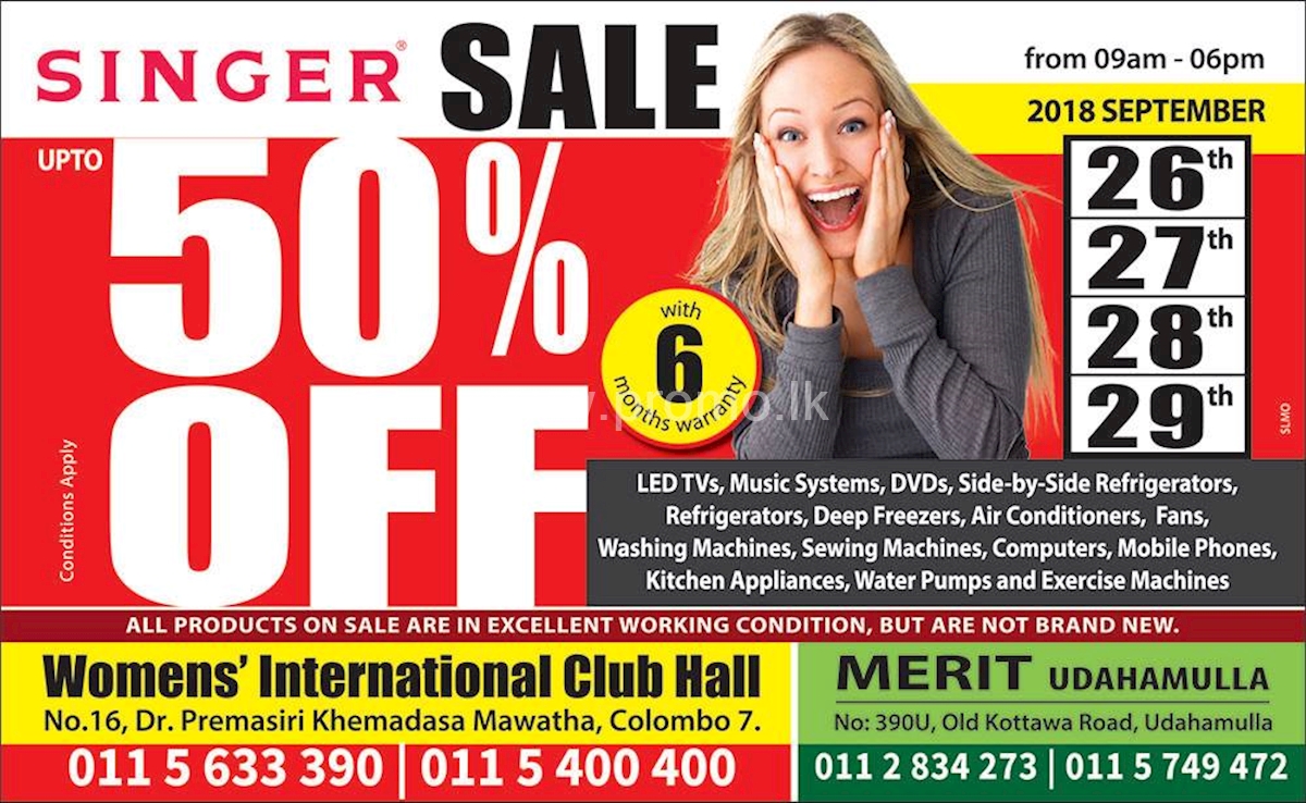 Singer Sale for upto 50% Off on Consumer Electronics