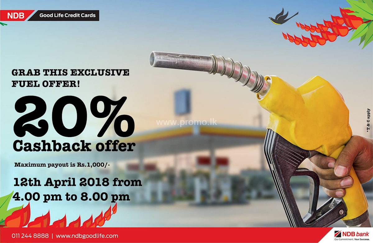 20% CashBack Offer on Fuel for NDB Cardholders