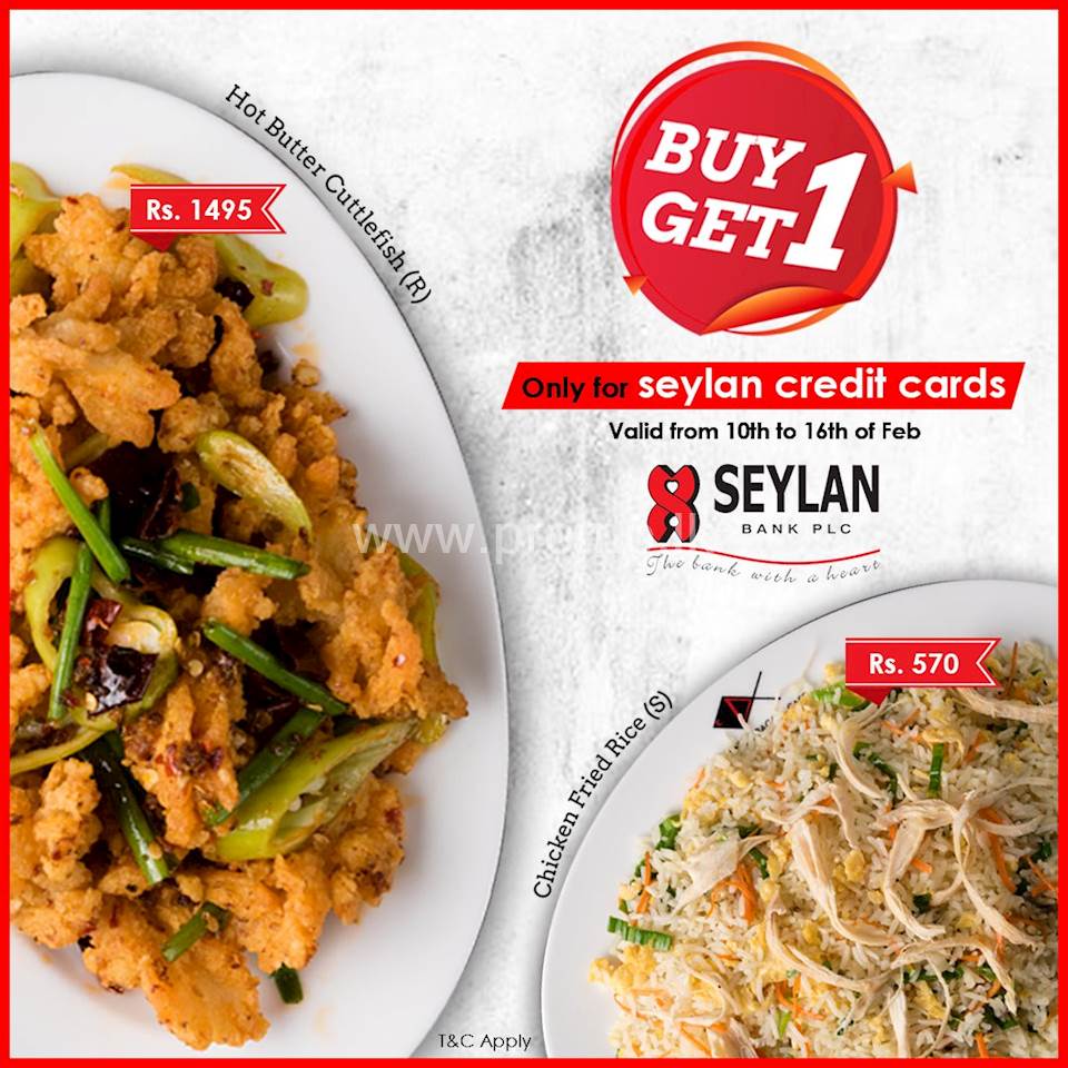 Buy 1 Get 1 Free! Only for Seylan Bank Credit & Debit Cardholders