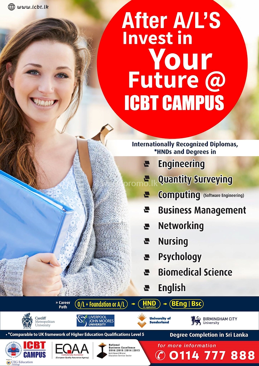 After A/L's invest in your Future at ICBT Campus