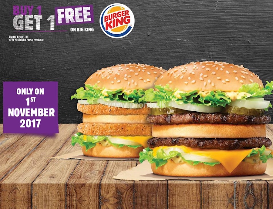 Buy 1 Get 1 Free on Big King only from Burger King | Burger King