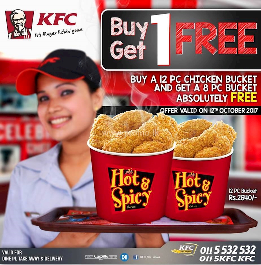 Drop down to KFC and get your Buy 1 Get 1 Free Offer !! | KFC Sri Lanka