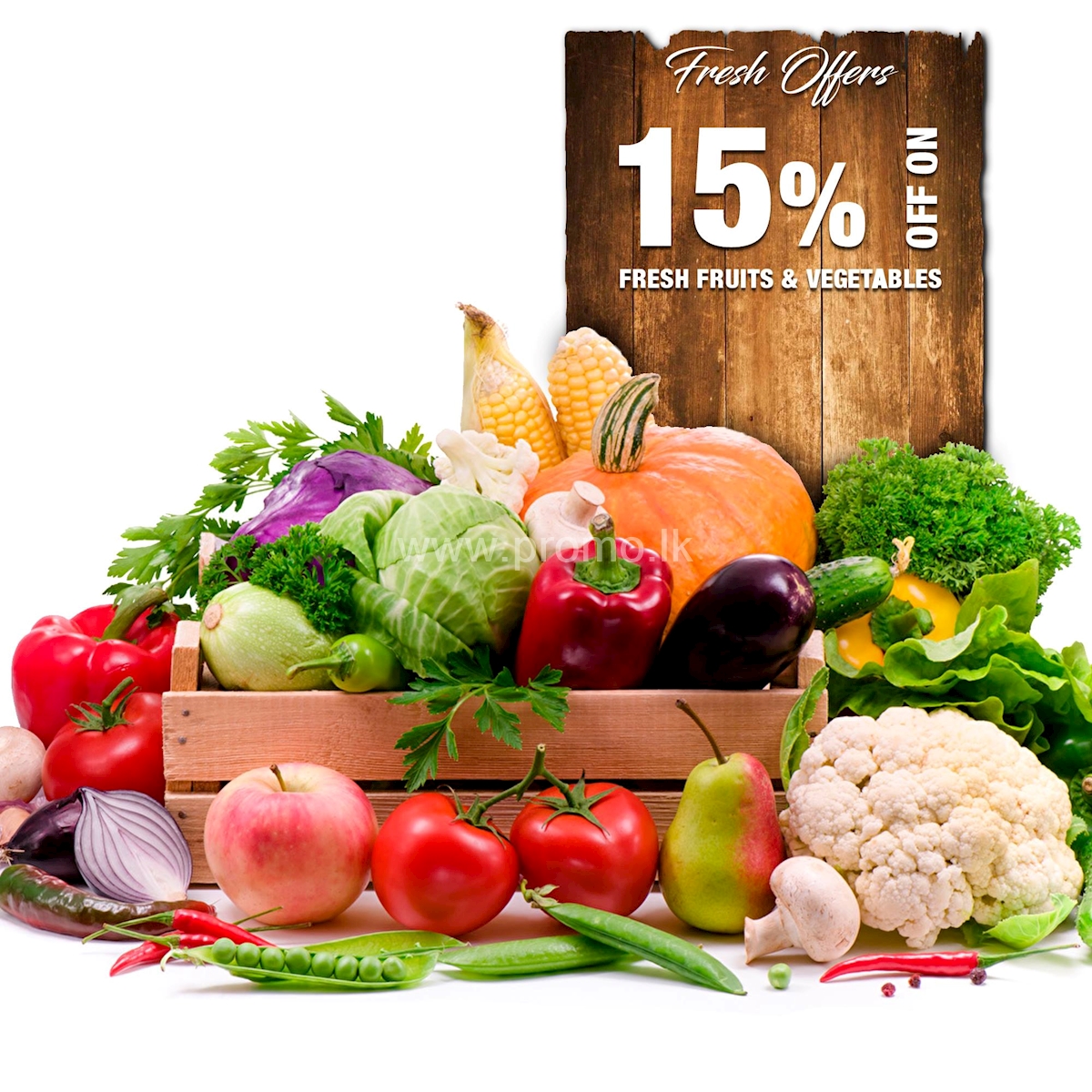 Flat 15% off on Vegetables and Fresh fruits only from Arpico Supercentre