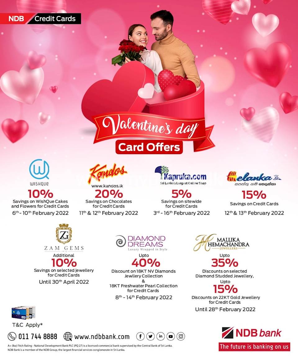 Enjoy Valentine's day card offers with NDB Cards