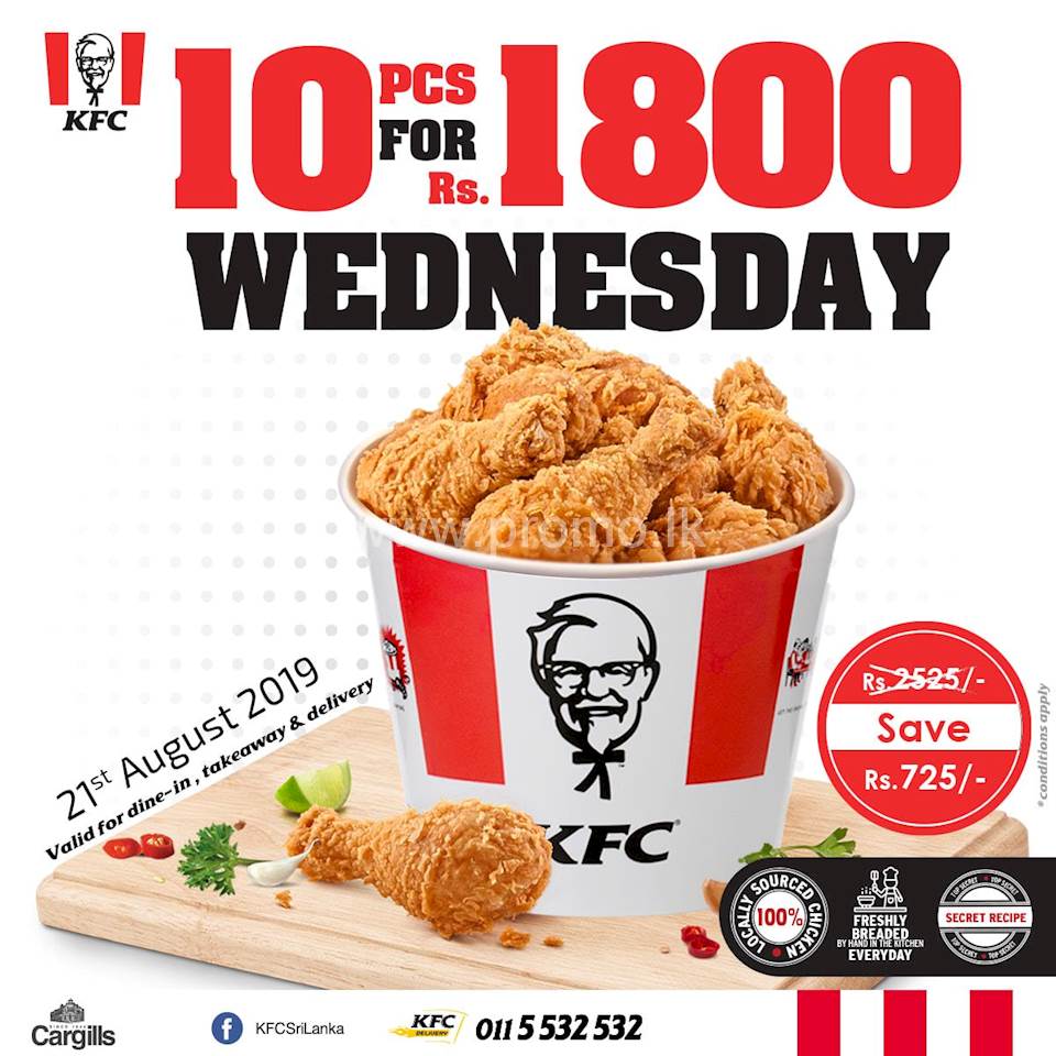 It’s Hot and Crispy Wednesdays! Get 10PC Bucket for only Rs. 1,800 ...