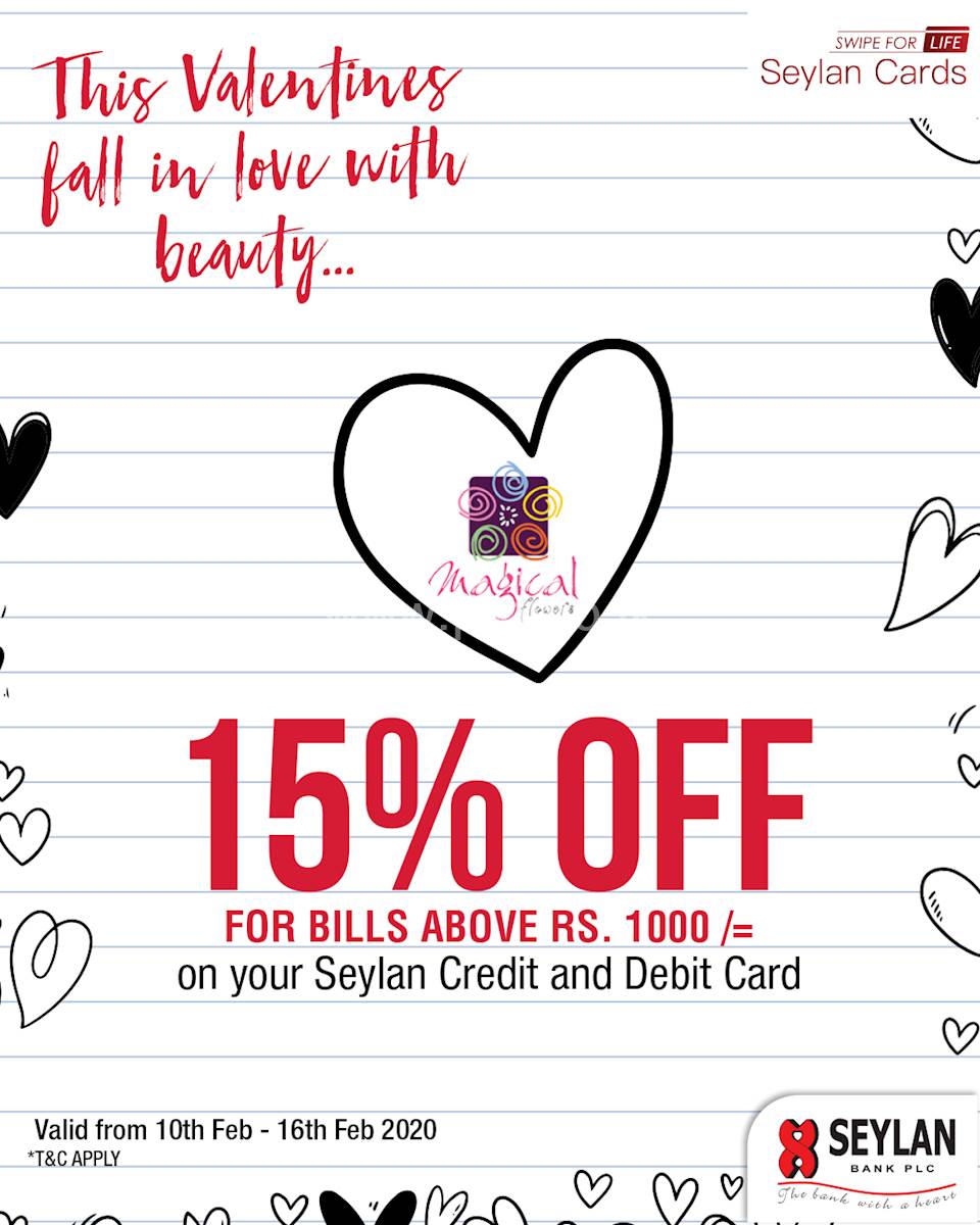 Enjoy 15% savings on bills above LKR 1000 at Magical Flowers with your ...