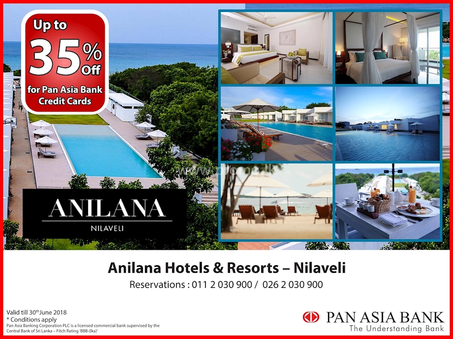 Up to 35% Off at Anilana Hotels and Resorts Nilaveli for Pan Asia Bank ...