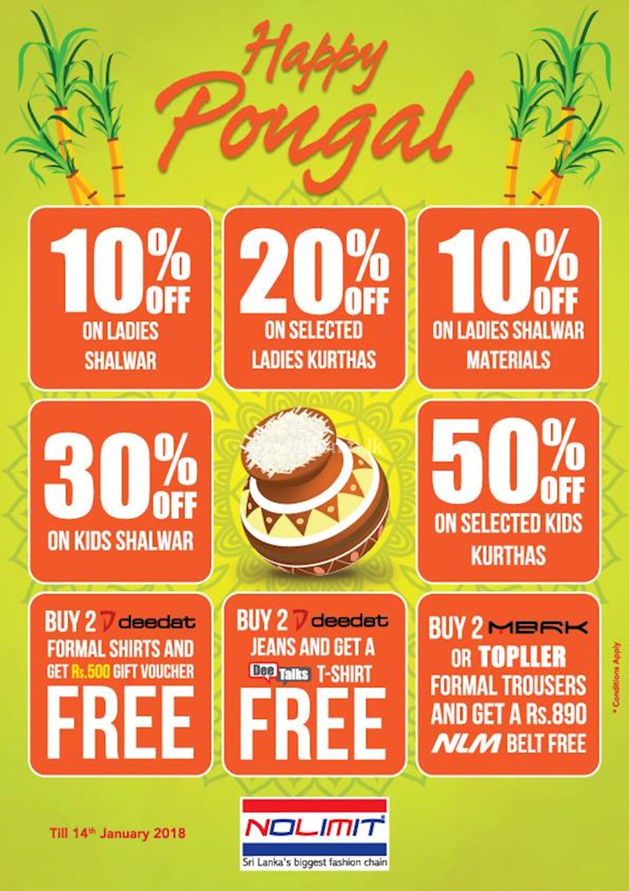 Pongal Offers and Discounts from Nolimit