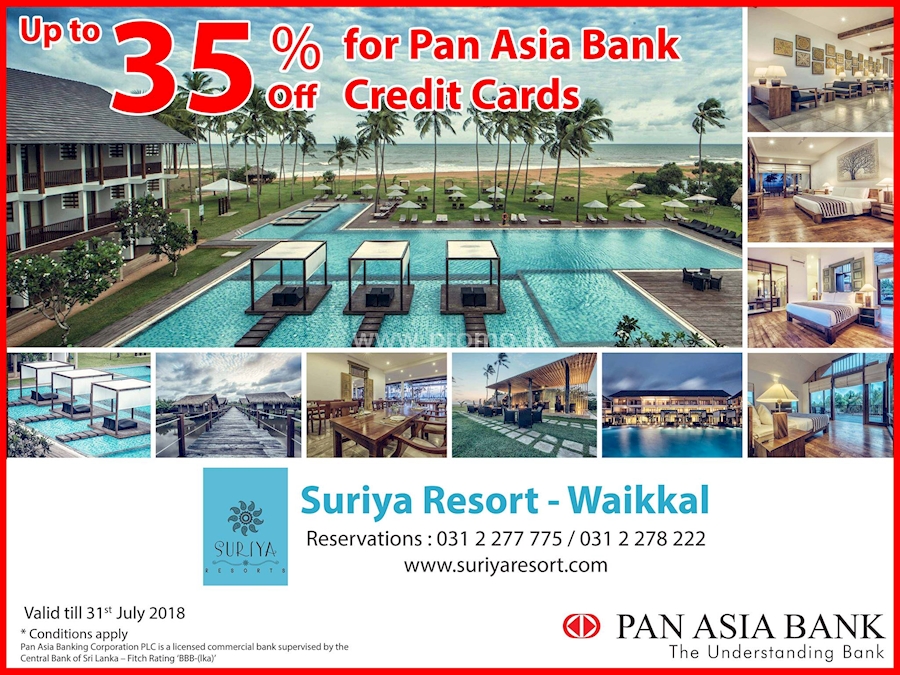 Up to 35% off for Pan Asia Bank Credit Cards at Suriya Resort