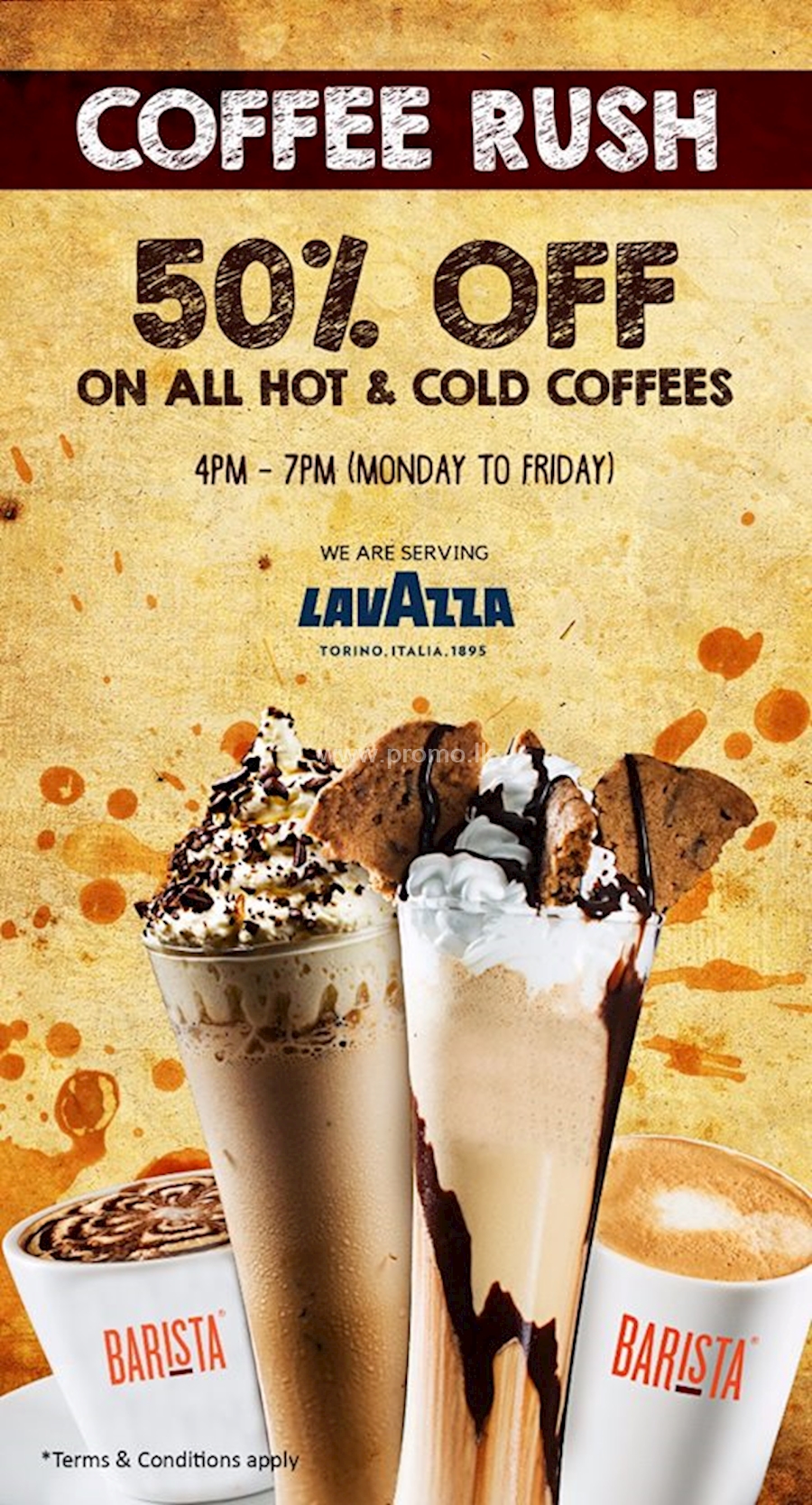 50% Off on all Hot and Cold Beverages at Barista | Barista Coffee
