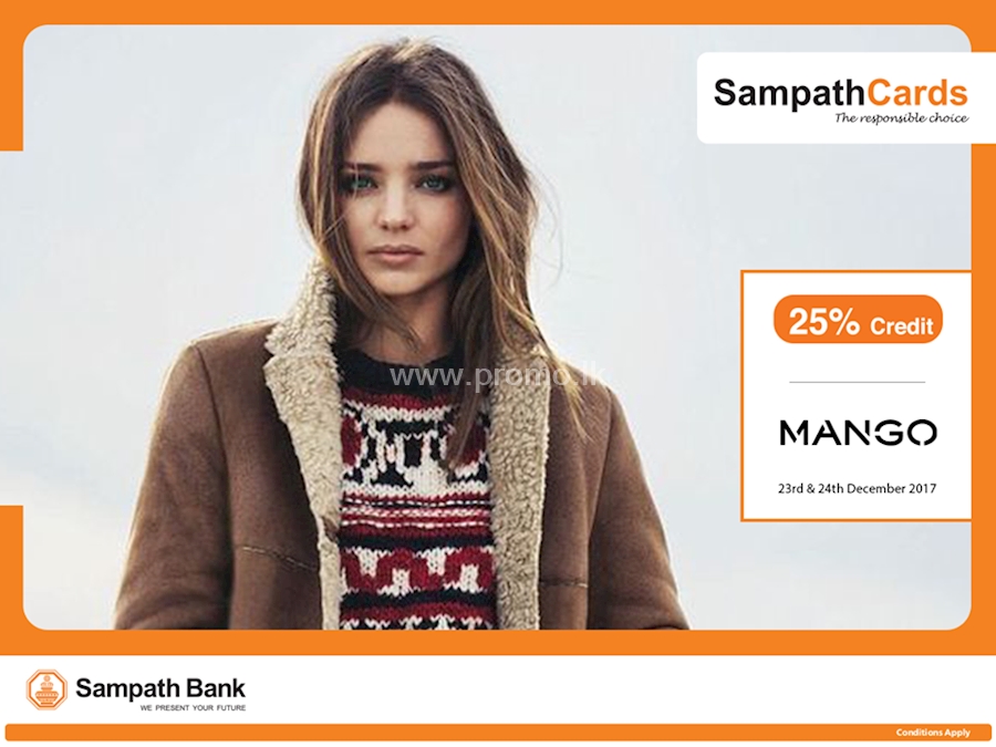 25% Off on Sampath Credit Cards at Mango