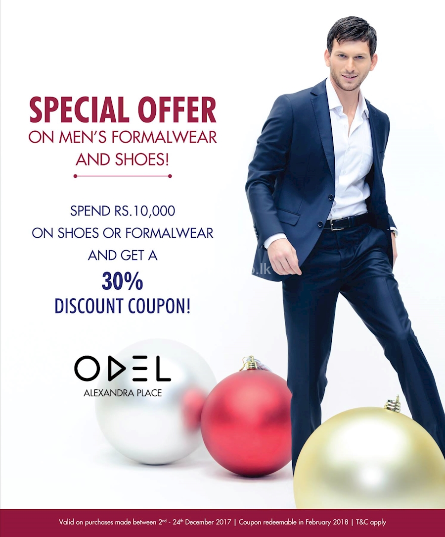 Special Offer on Men's Formal wear and Shoes only from ODEL