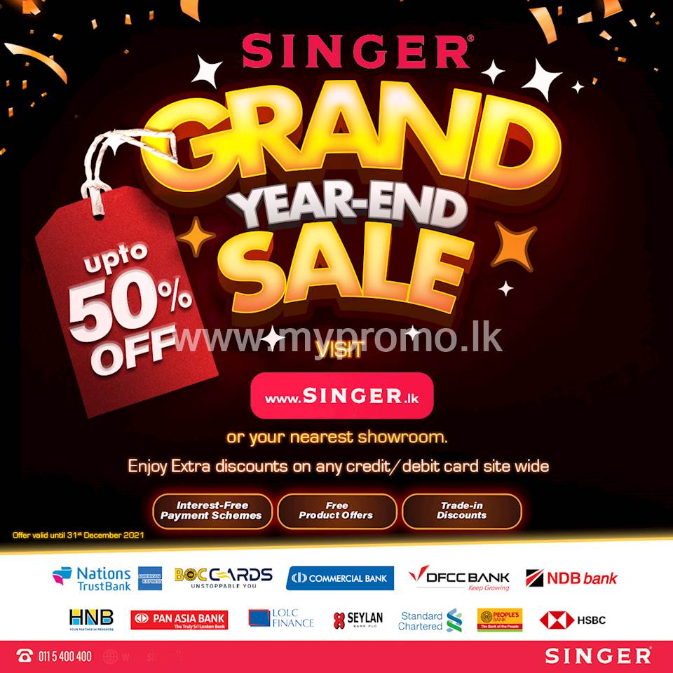 Grand Year End Sale at www.singer.lk