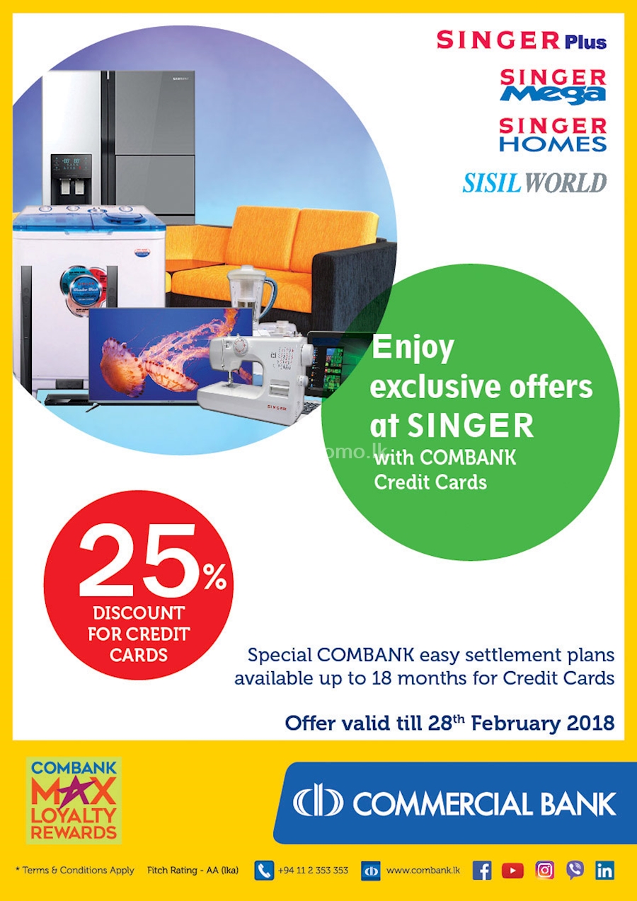 25% Off at Singer for Combank Cardholders