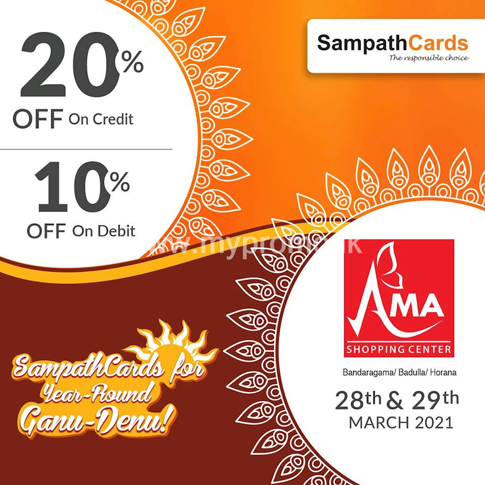 20% OFF on Sampath Mastercard, Visa Credit Cards and 10% OFF on Sampath ...