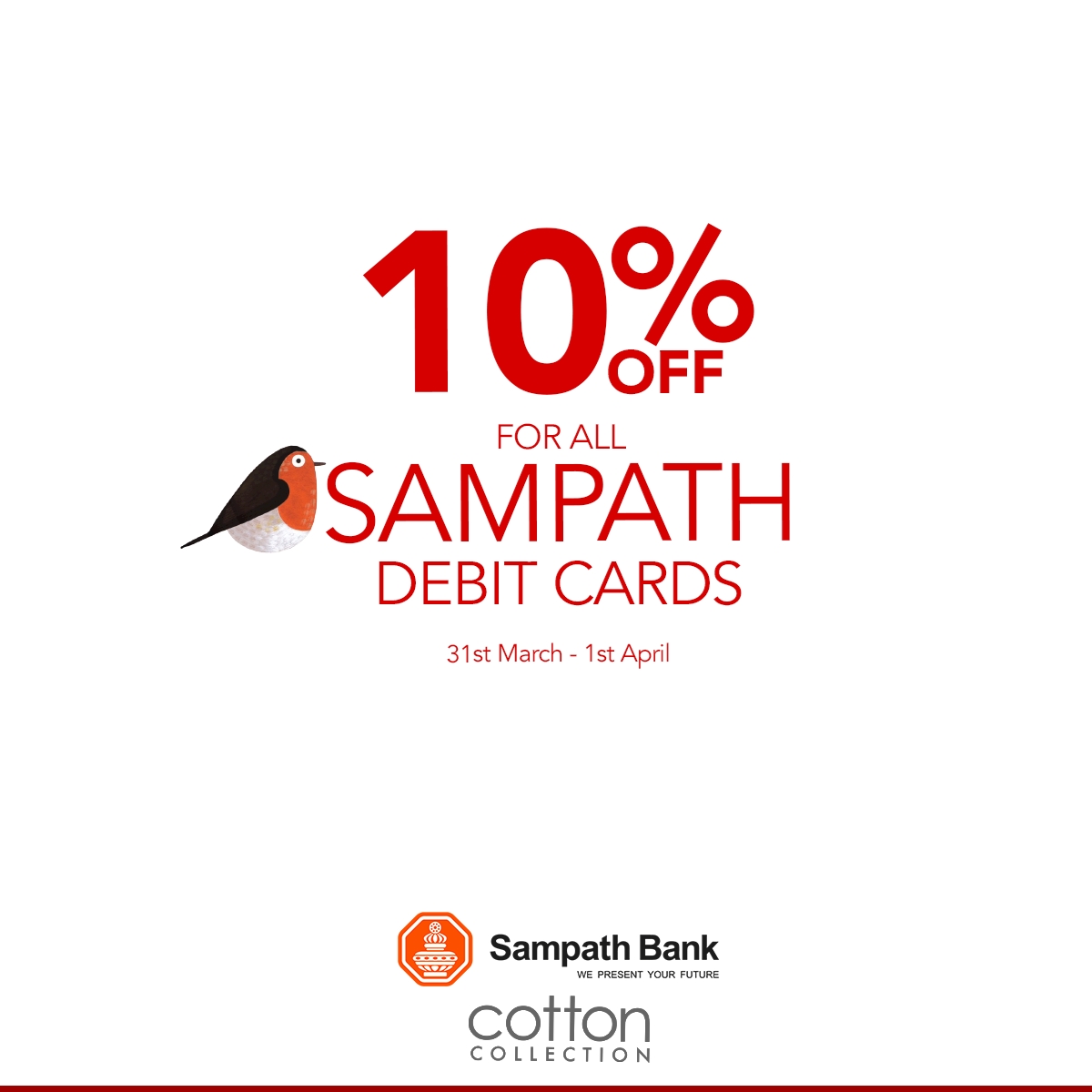 10% Off on Sampath Debit cards at Cotton Collection