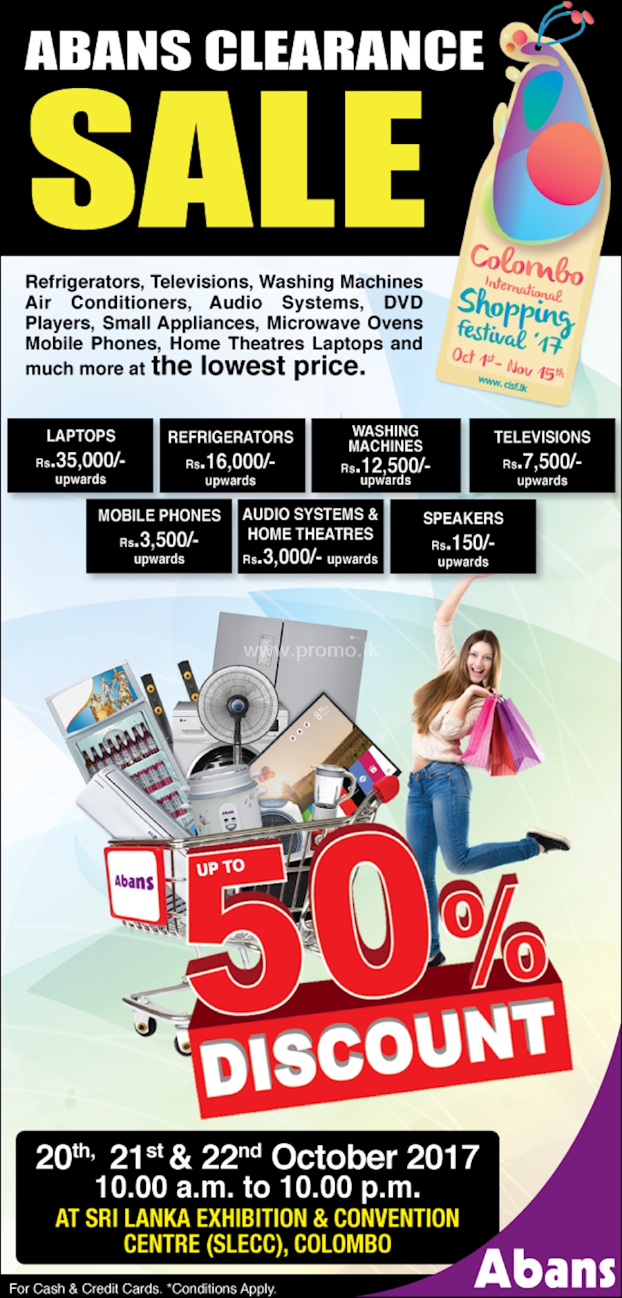 Abans Clearance Sale Up to 50% Discount at SLECC
