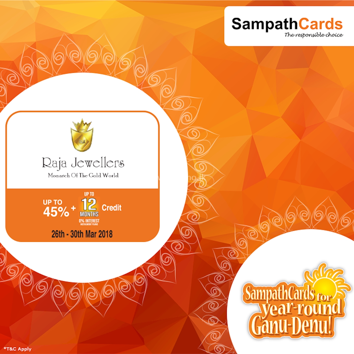 Up to 45% Off and Installment Plans for Sampath Cardholders at Raja ...