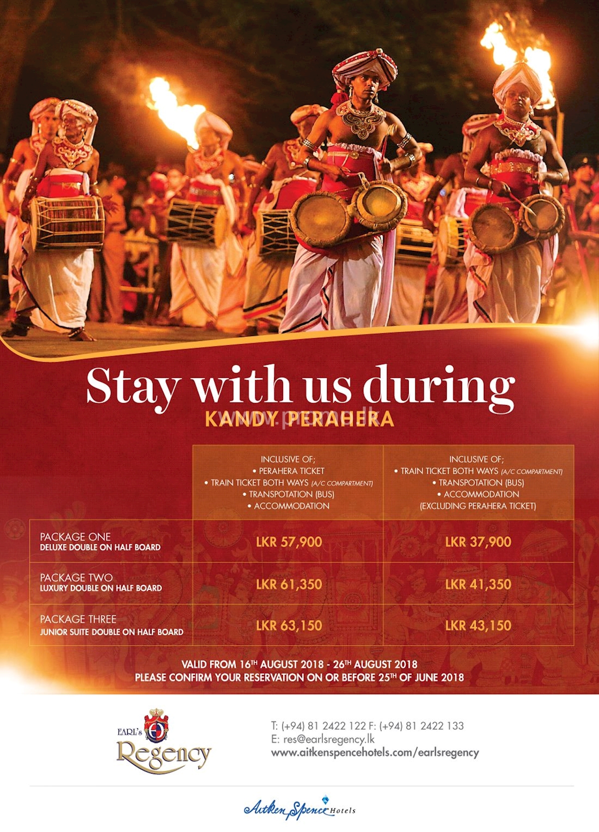 Stay at Earl's Regency during Kandy Perahera