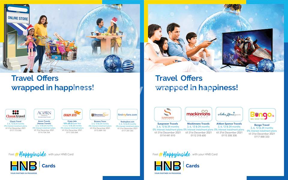 Travel offers wrapped in happiness only with your HNB Cards!