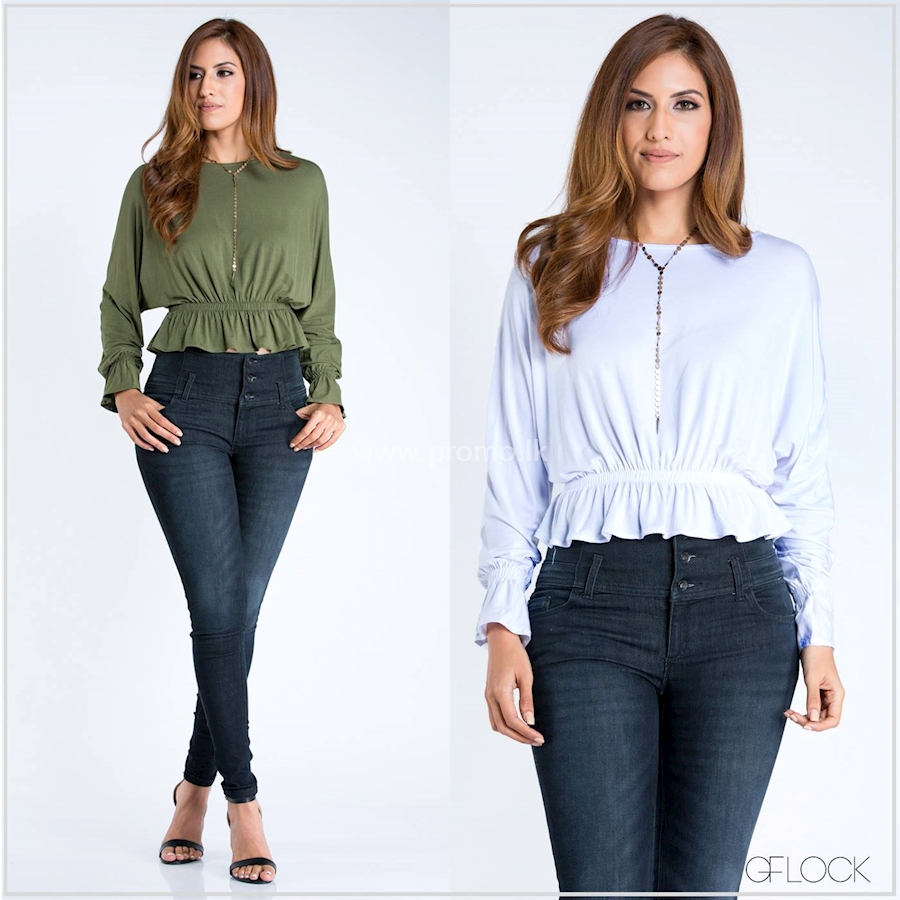 Gathered Long Sleeve Top - Now in stores only at Gflock