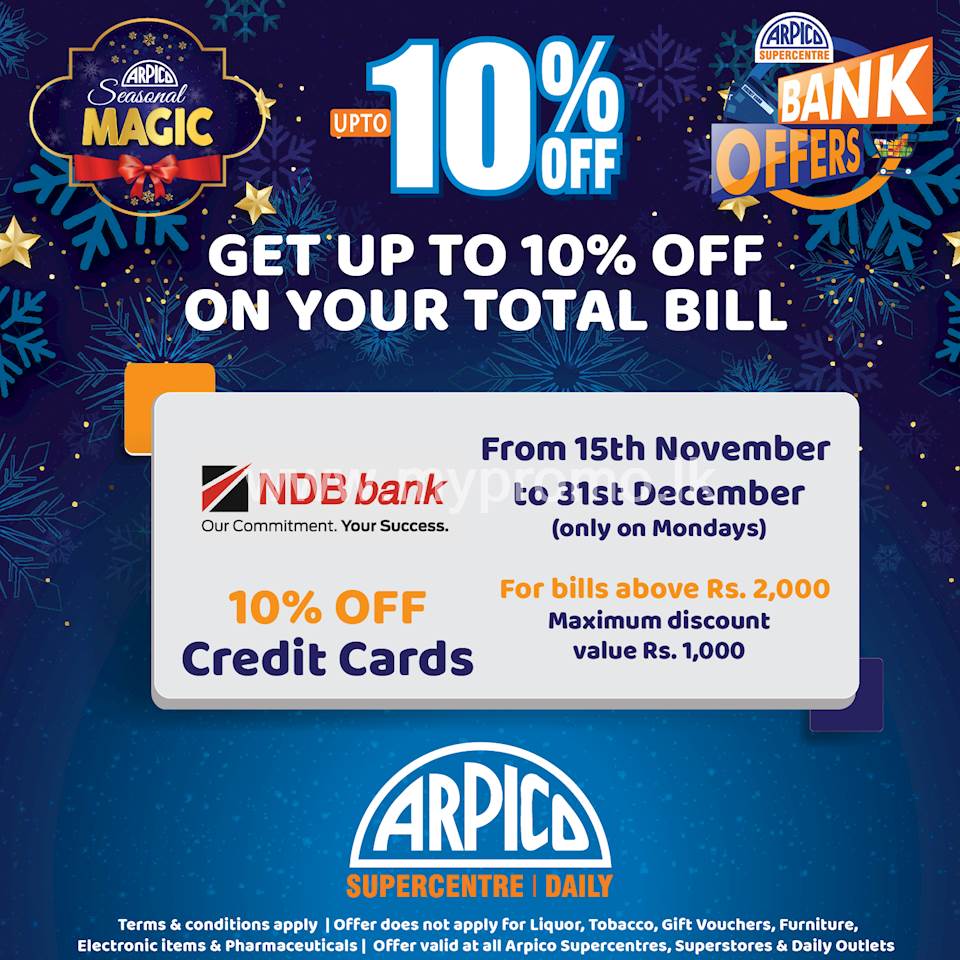 Get up to 10% off on your Total bill on Mondays at Arpico Supercentre ...