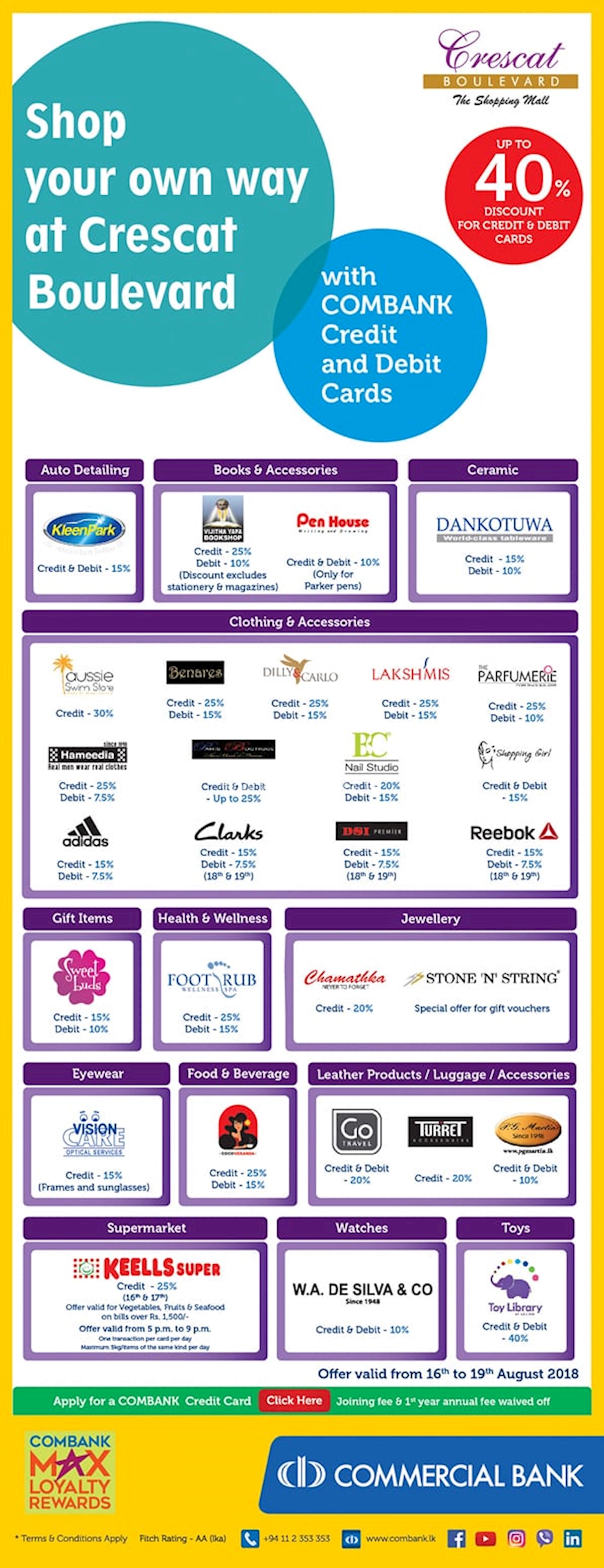 Shop your own way at Crescat Boulevard with Combank Cards | Commercial Bank