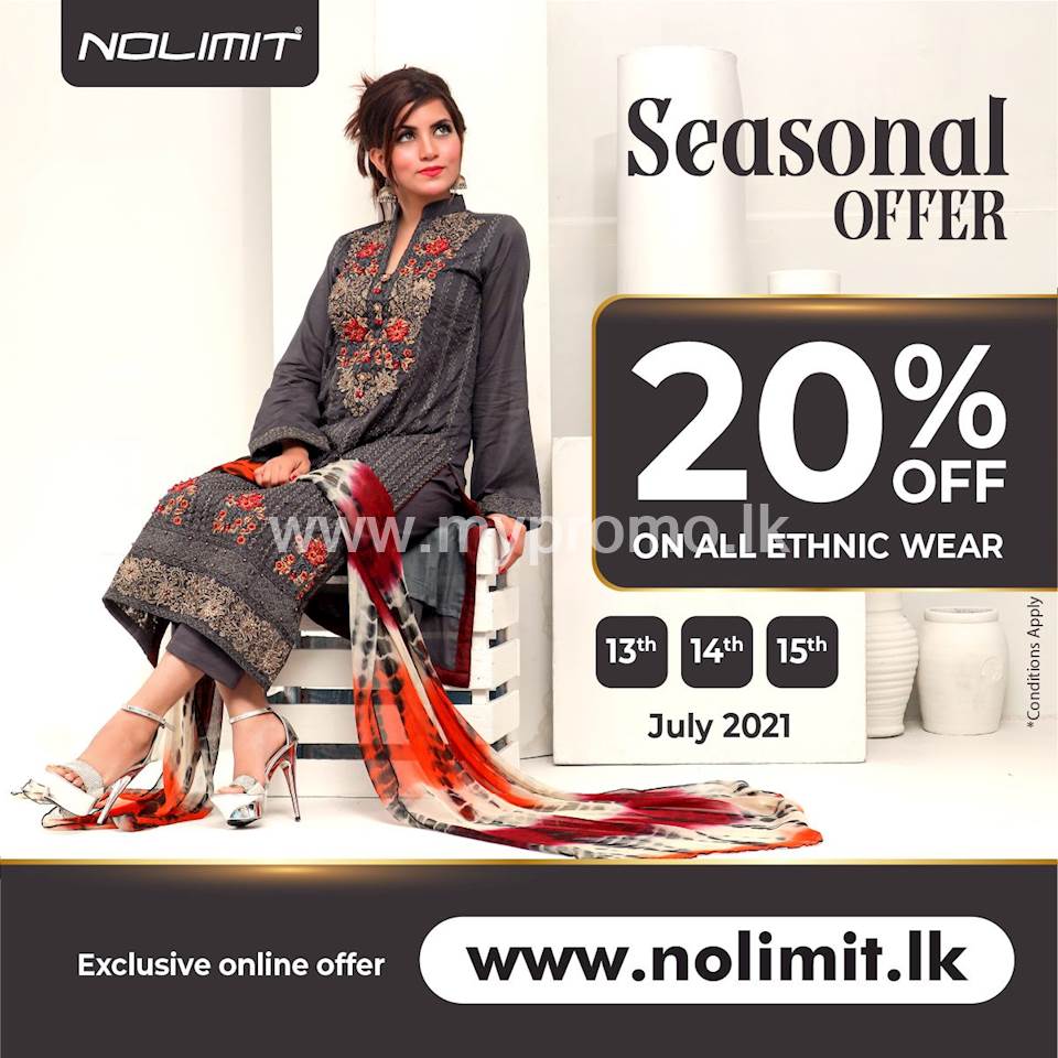 20% OFF on All Ethnic wear! Exclusively at NOLIMIT Online