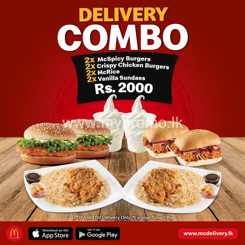 Delivery Combo for just Rs. 2000 when you choose McDelivery!
