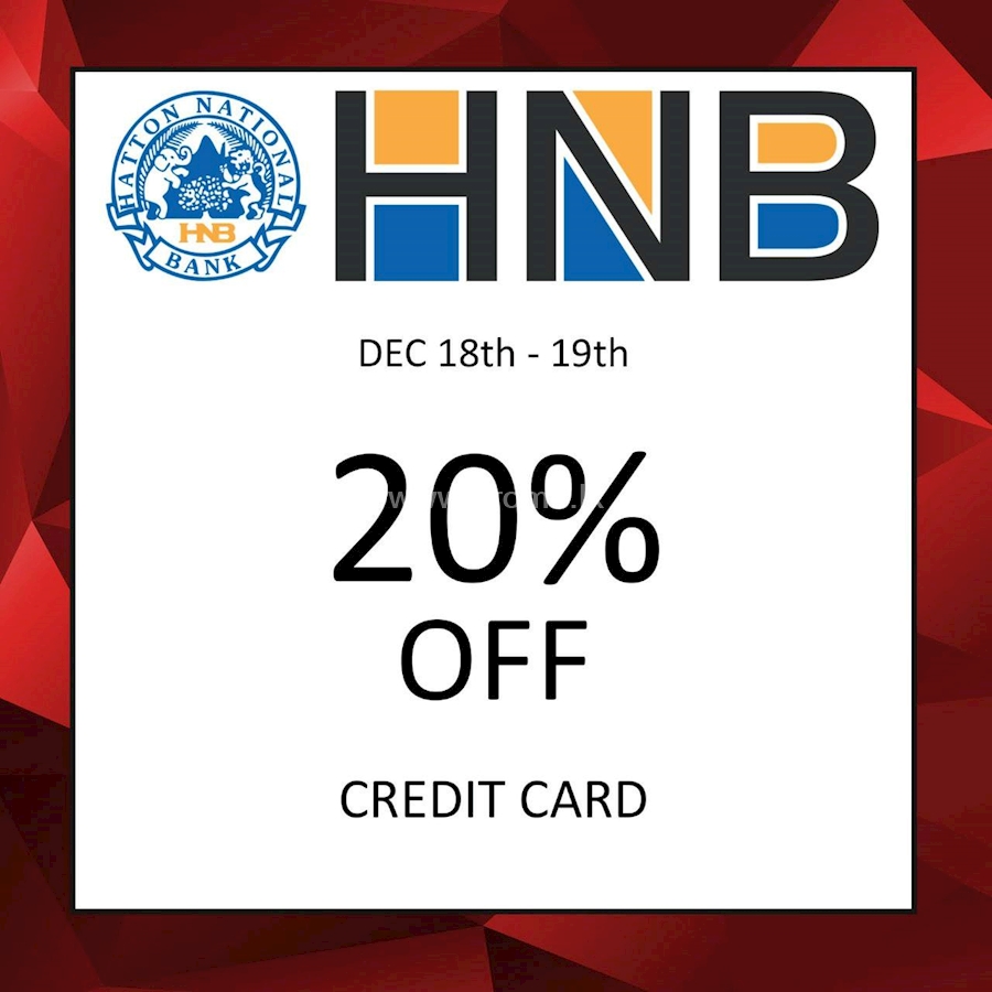 20% Off on HNB Credit Cards at Zuzi