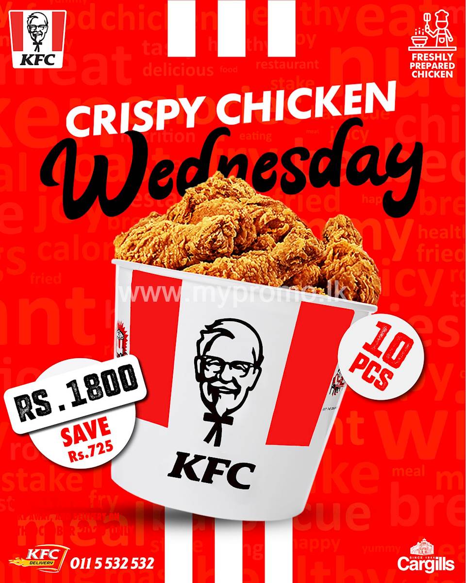 Buy a 10 pcs bucket for Rs 1,800 and save Rs.725 today at KFC
