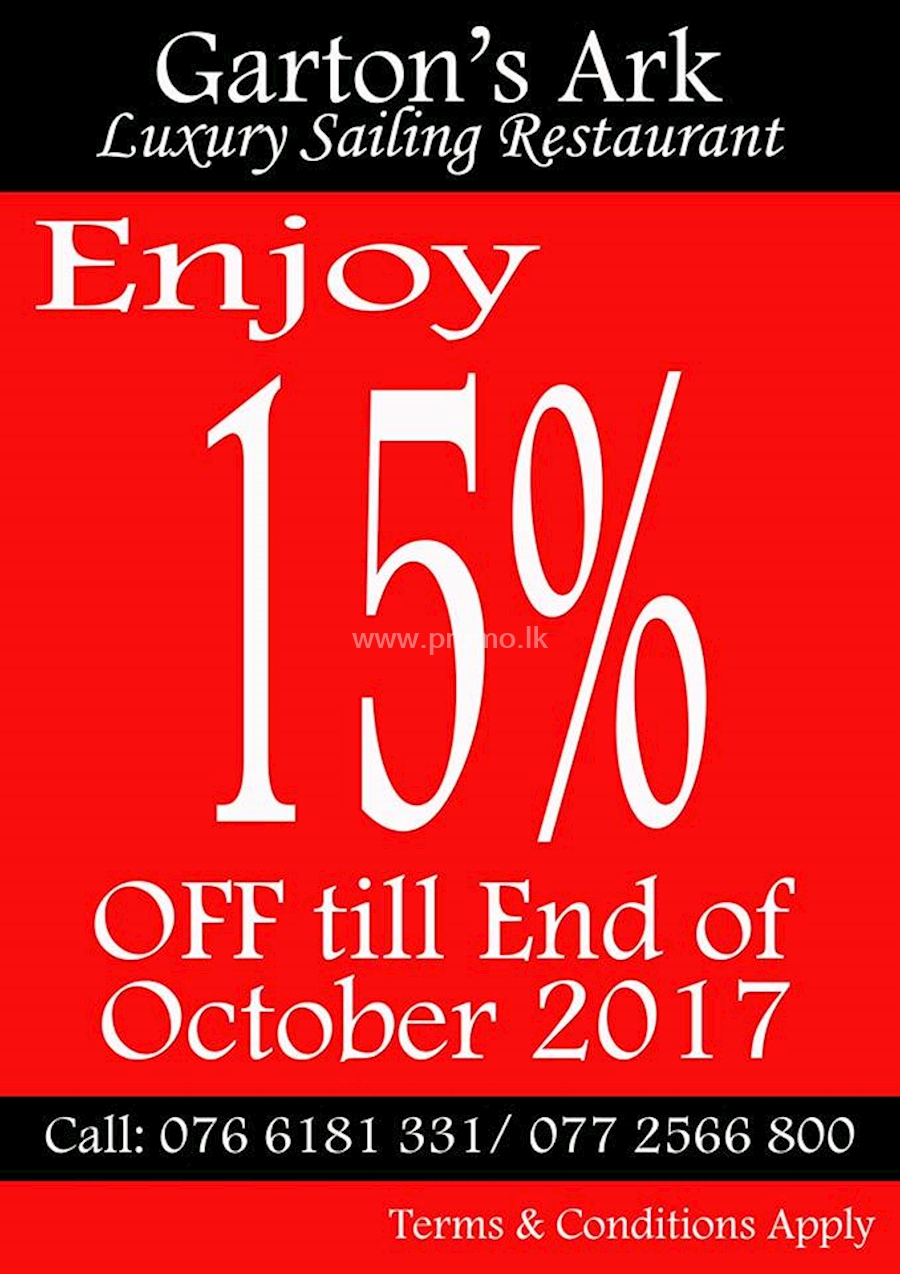 Enjoy 15% Off on the Luxury Sailing Restaurant at Garton's Ark