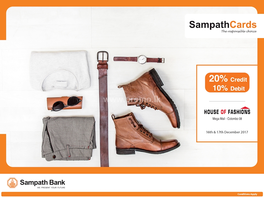 Grab this exclusive offer from Sampath Cards at House Of Fashions