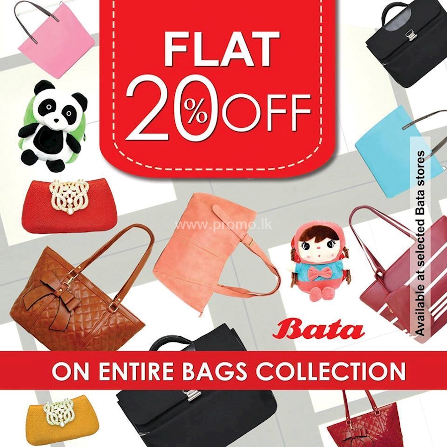 Enjoy up to 20% Off on entire bags collection only at Bata