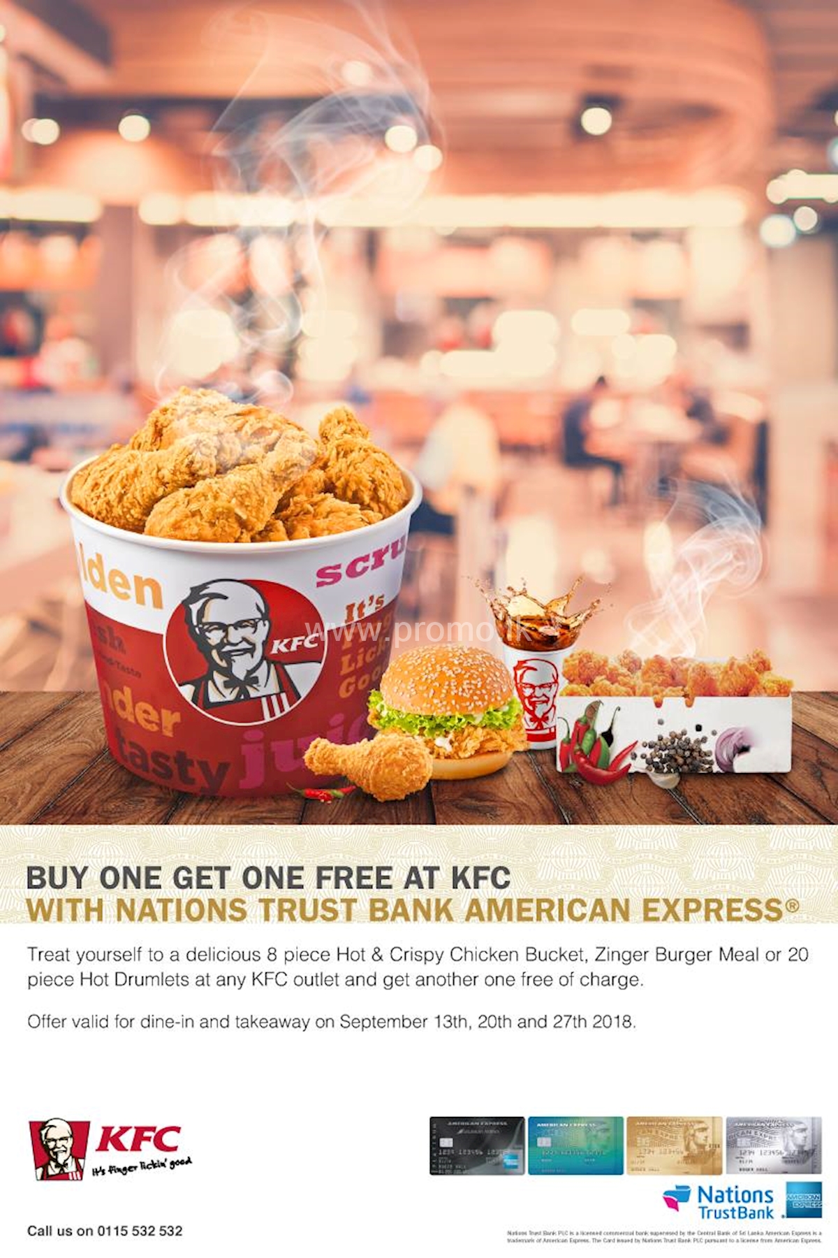 Buy 1 Get 1 Free at KFC with Nations Trust Bank American Express
