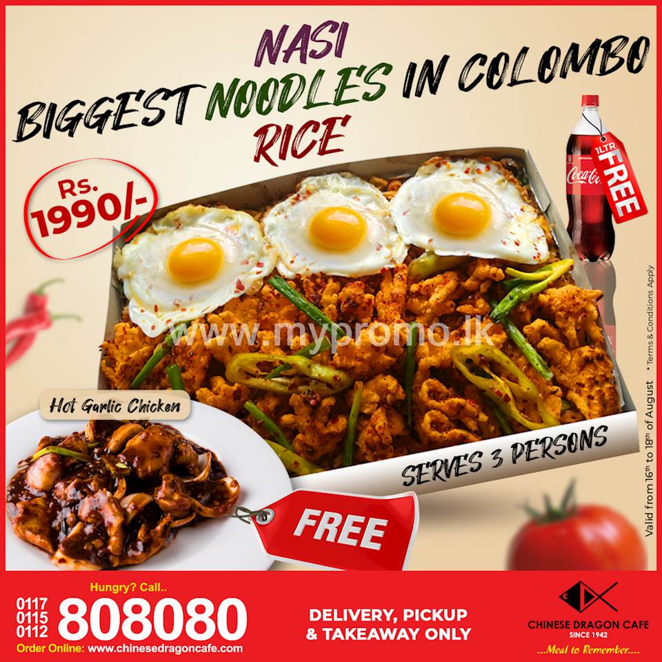 BNIC with Free Chicken + 1L Coca Cola till 18th at Chinese Dragon Cafe!